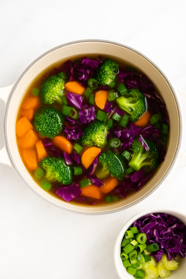 5 Ingredient Bone Broth Vegetable Soup | Mimi's Organic Eats