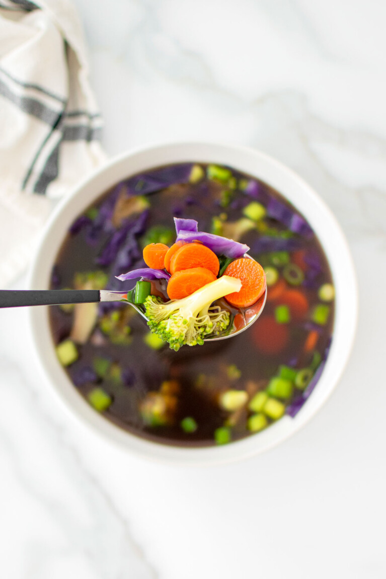 5 Ingredient Bone Broth Vegetable Soup | Mimi's Organic Eats
