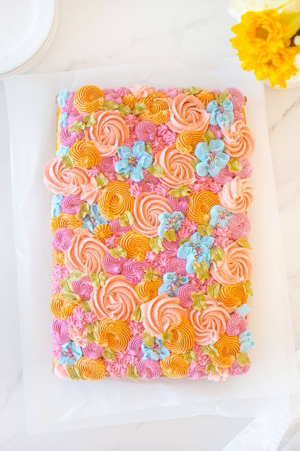 How to Make a Flower Cake With Buttercream | Mimi's Organic Eats
