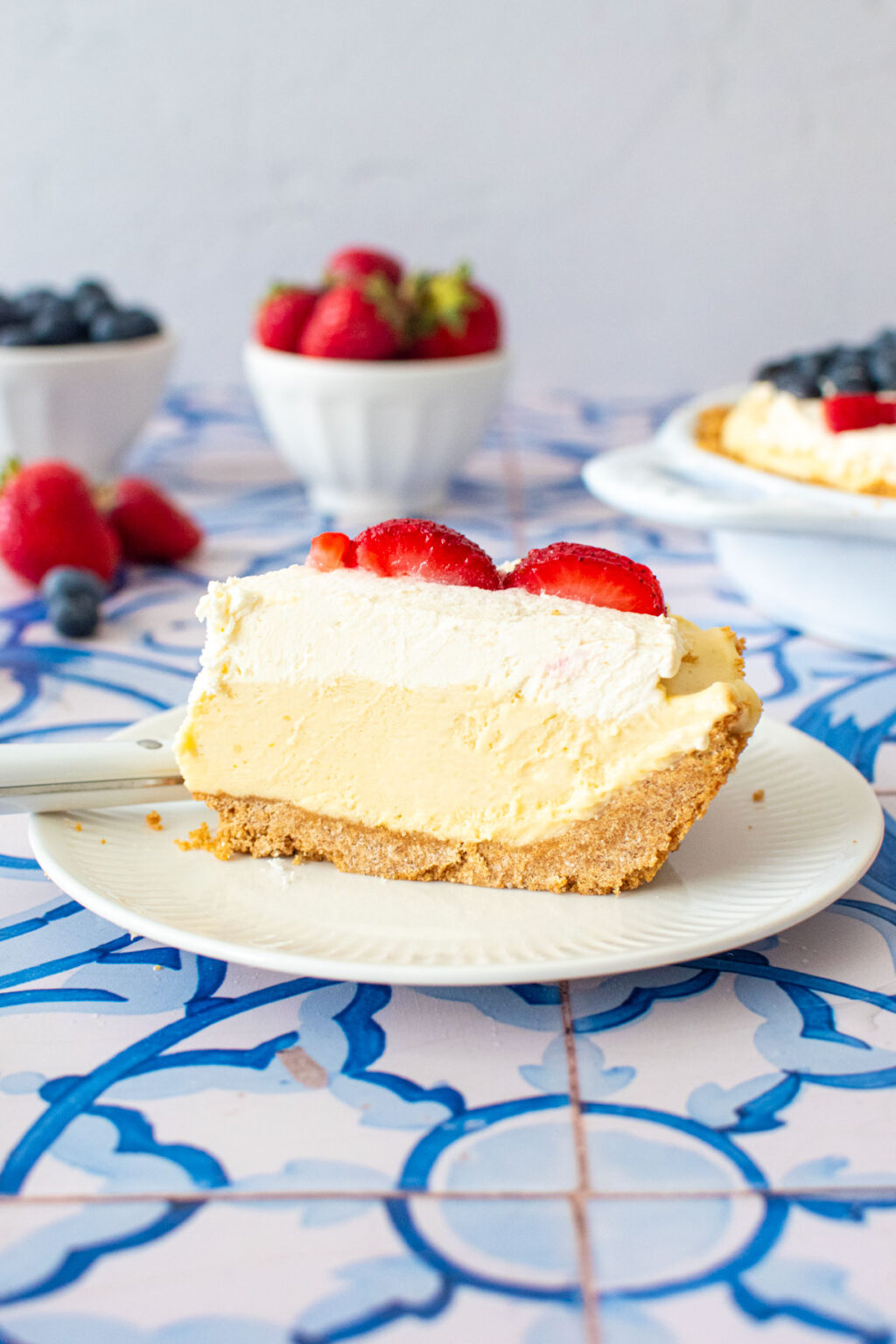 American Flag Cream Pie with Graham Cracker Crust | Mimi's Organic Eats